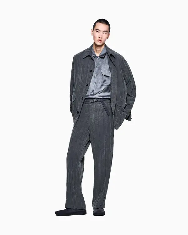 Giorgio Armani Flat-front Pleated Trousers