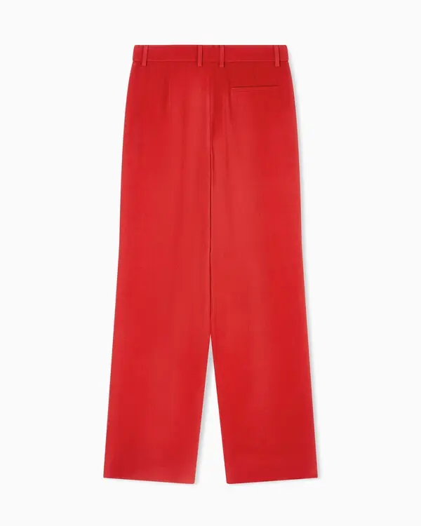 Giorgio Armani Single-pleat Washed Silk Crêpe Trousers - Red