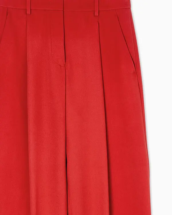 Giorgio Armani Single-pleat Washed Silk Crêpe Trousers - Red