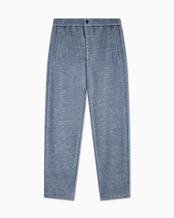 Giorgio Armani Flat-front Trousers In Modal And Cashmere Jersey Fleece