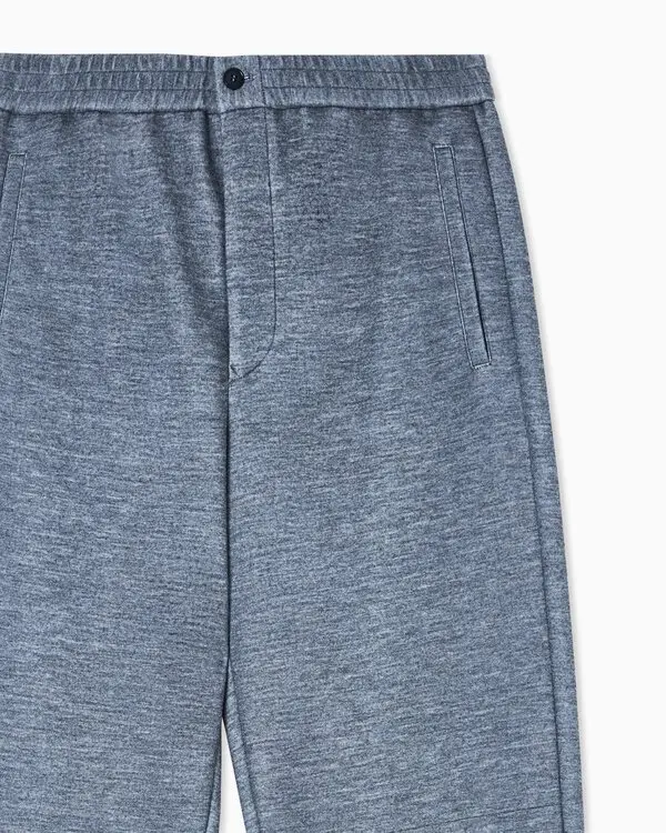 Giorgio Armani Flat-front Trousers In Modal And Cashmere Jersey Fleece