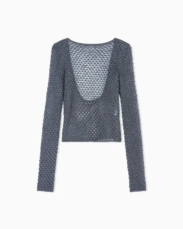 Giorgio Armani Viscose And Metallic Mesh Jumper