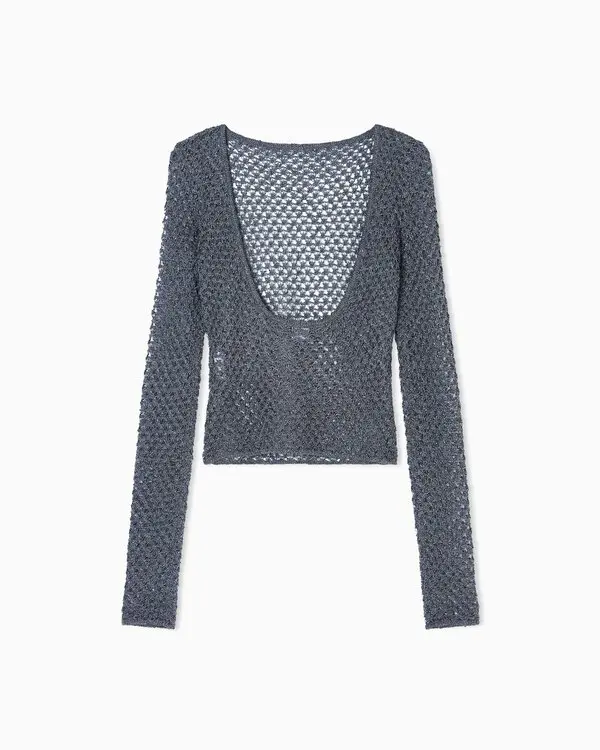 Giorgio Armani Viscose And Metallic Mesh Jumper