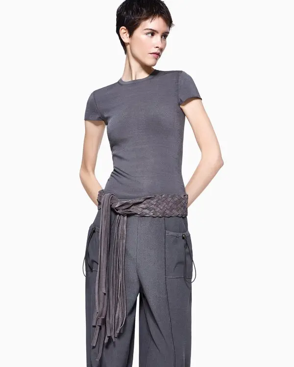 Giorgio Armani Woven Suede Belt