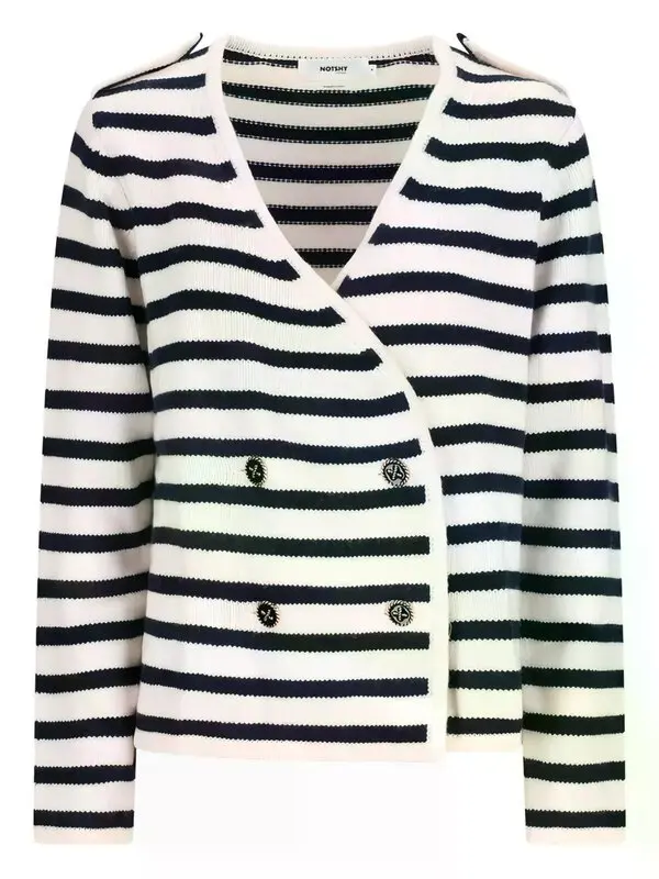 NOTSHY Molly Striped Cardigan - White