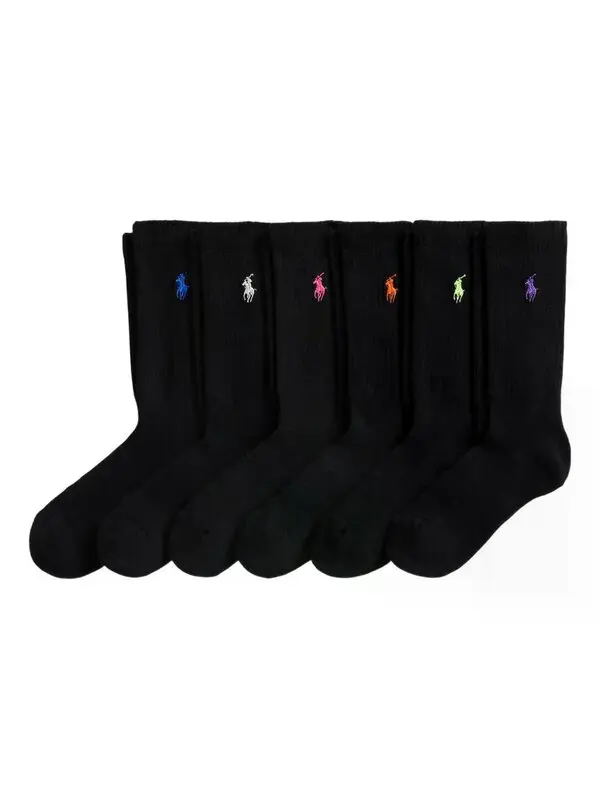 Polo Ralph Lauren Pony-embroidered Socks Pack - Black