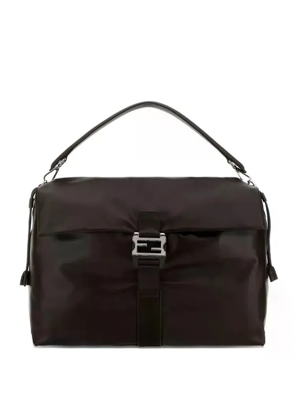 Fendi Buckle-detail Messenger Bag - Brown