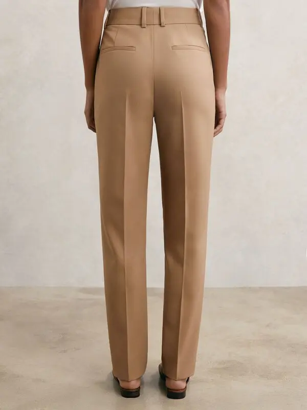 REISS Jade Petite Wool-blend Suit Trousers - Camel