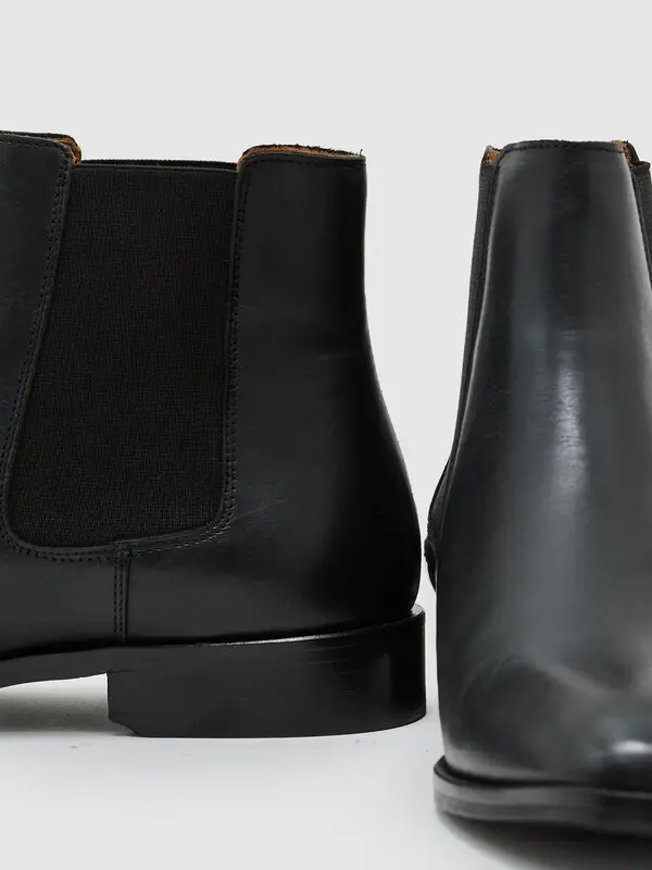 REISS Elba Leather Chelsea Boots - Black