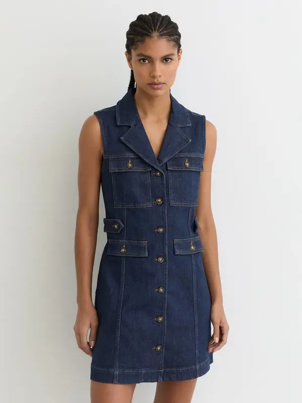 Paige Sleeveless Denim Mini Dress