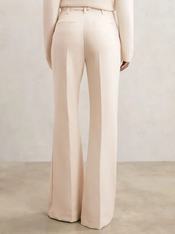 REISS Leona Petite Flared Belted Trousers With Knot-hardware