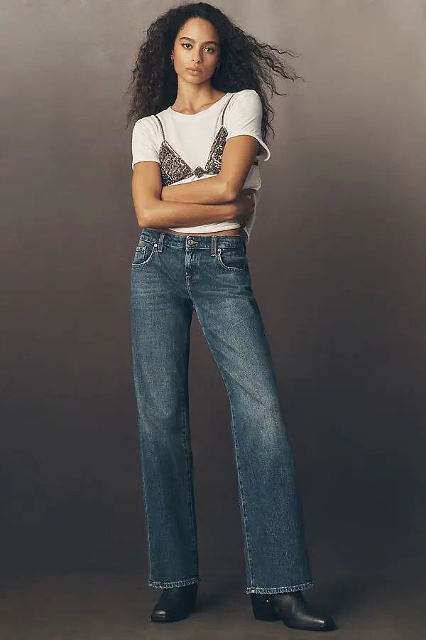 7 For All Mankind Low-rise Straight-leg Jeans