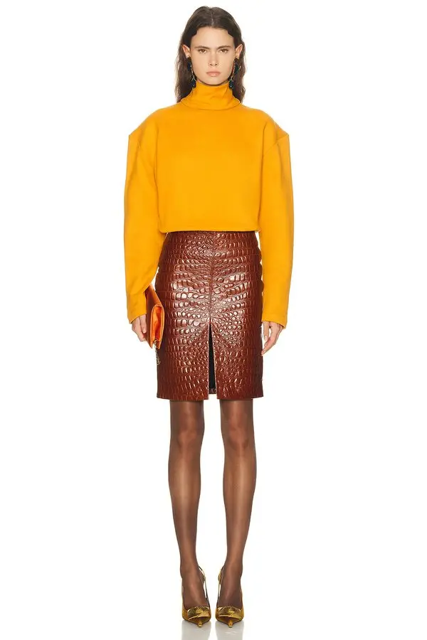 Saint Laurent Turtleneck Sweatshirt - Moutarde