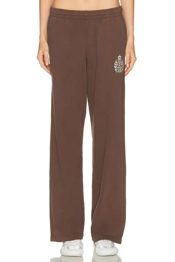 SPORTY & RICH Ny Crest Embroidered Wide Sweatpant