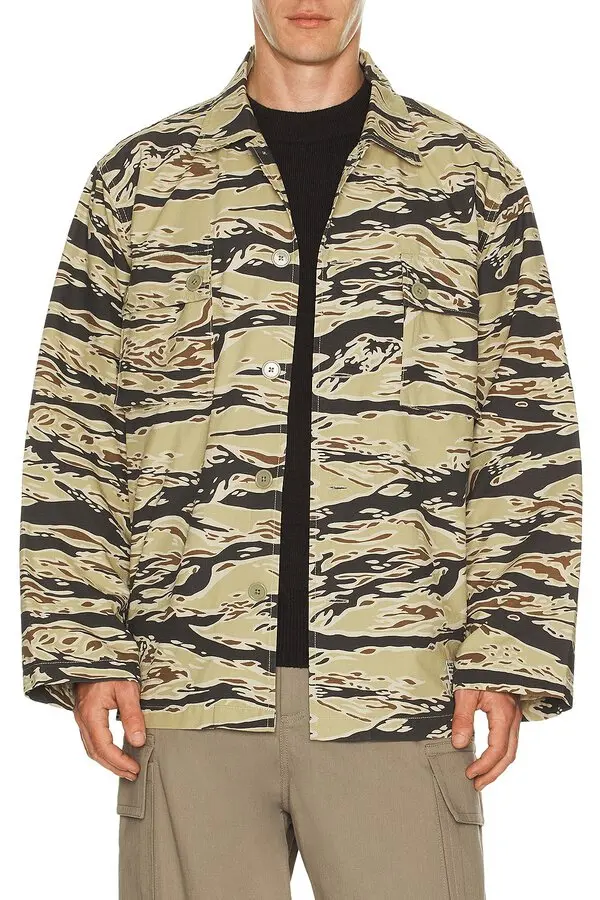 WACKO MARIA Tigercamo Army Shirt In Brown
