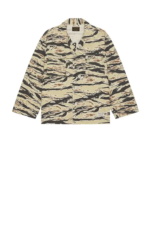 WACKO MARIA Tigercamo Army Shirt In Brown