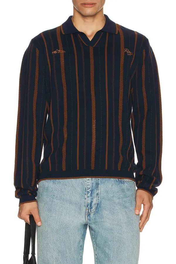 PERCIVAL Citation Knitted Football Shirt - Navy
