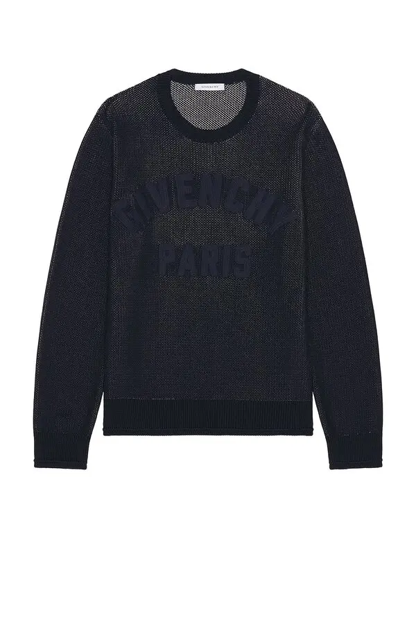 Givenchy Crewneck Sweater With Ottoman Detail - Dark Navy