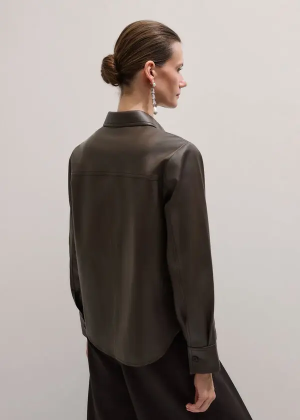 ME+EM Luxe Straight Leather Shirt
