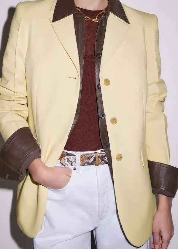 ME+EM Luxe Straight Leather Shirt