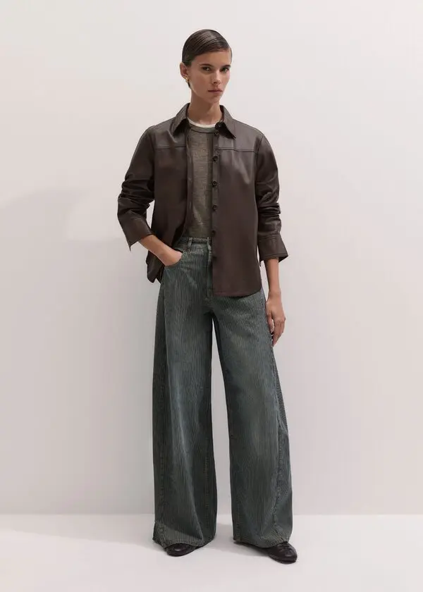 ME+EM Luxe Straight Leather Shirt