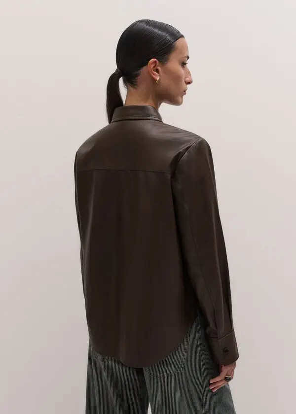 ME+EM Luxe Straight Leather Shirt