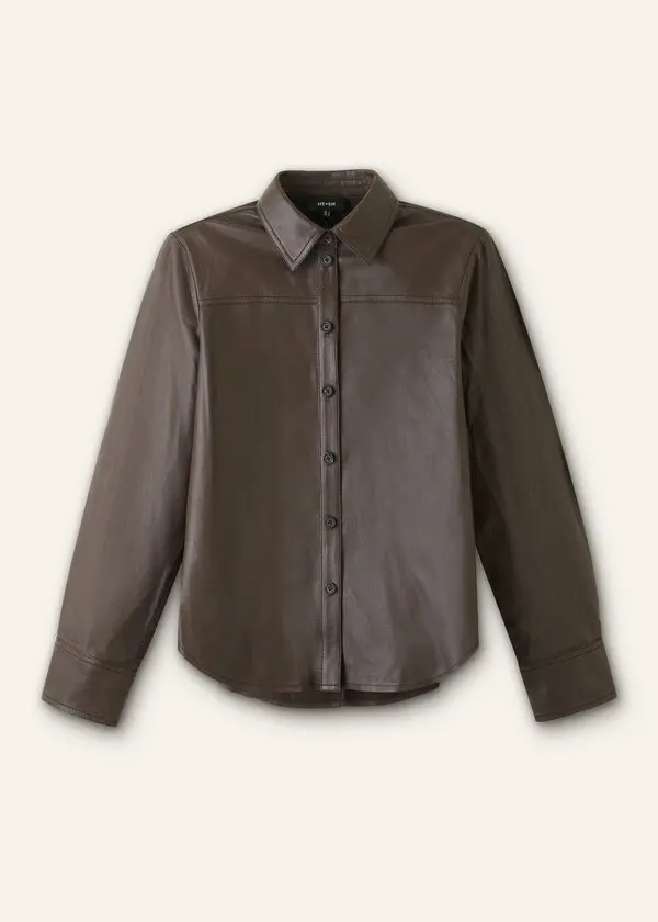 ME+EM Luxe Straight Leather Shirt