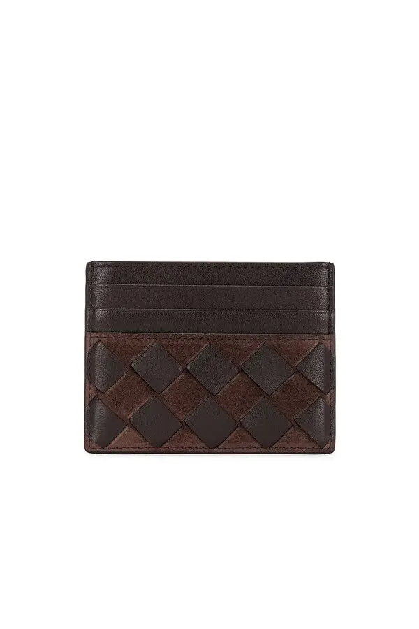 Bottega Veneta Credit Card Case In Brown - Fondant & Gold