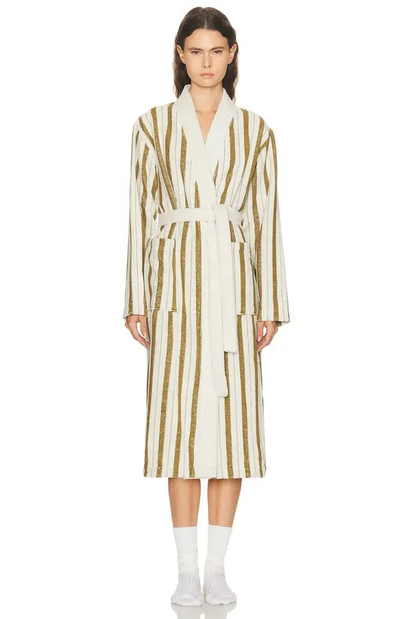 BAINA Sulis Bath Robe In Olive - Caper & Chalk