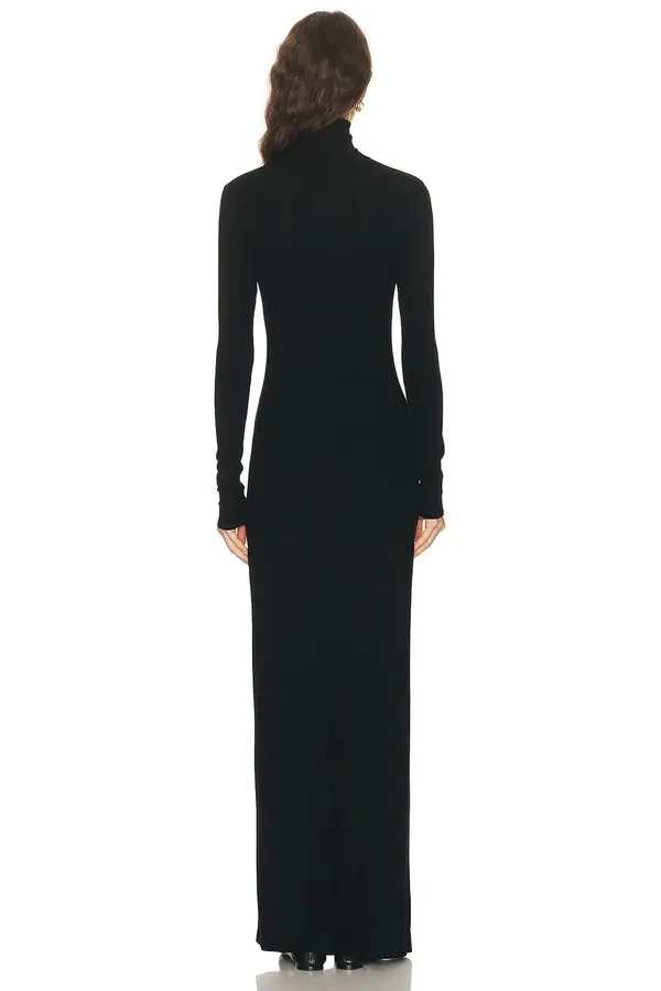 Enza Costa Silk Rib Fluid Turtleneck Dress