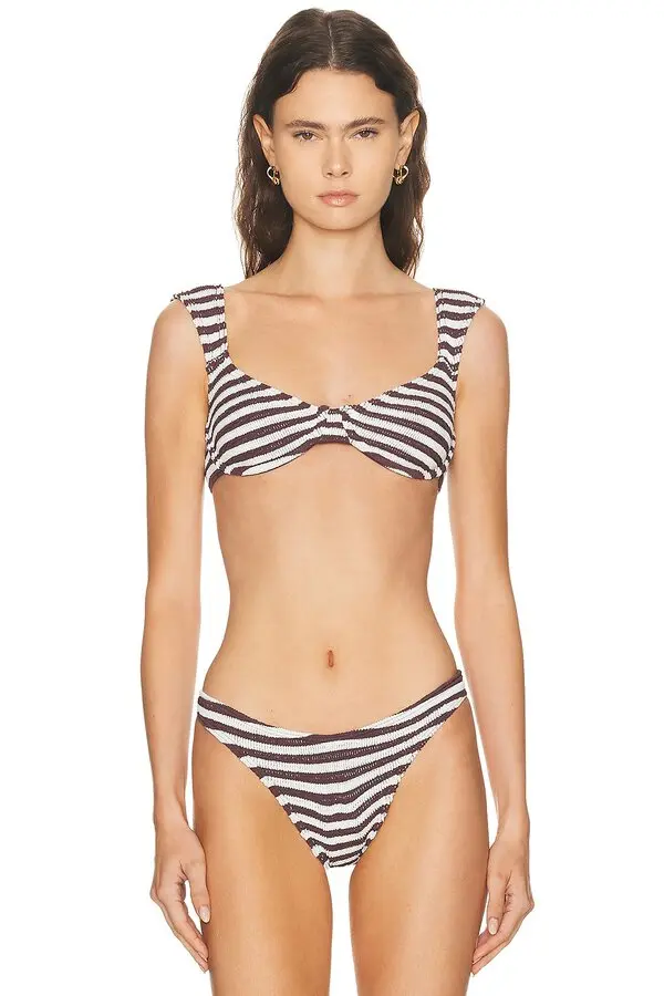 Bond Eye Georgia Balconette Bikini Top - Sable Dot Stripe