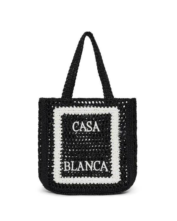 Casablanca Raffia Tote - Black