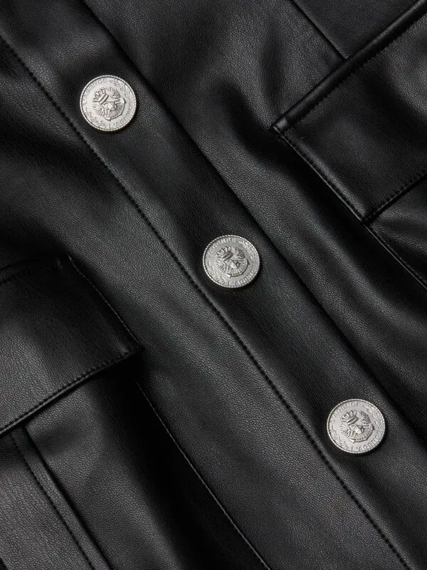 L'Agence Midy Vegan Leather Mini Dress - Black