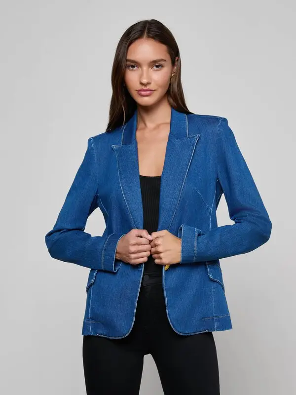 L'Agence Baldwin Denim Blazer