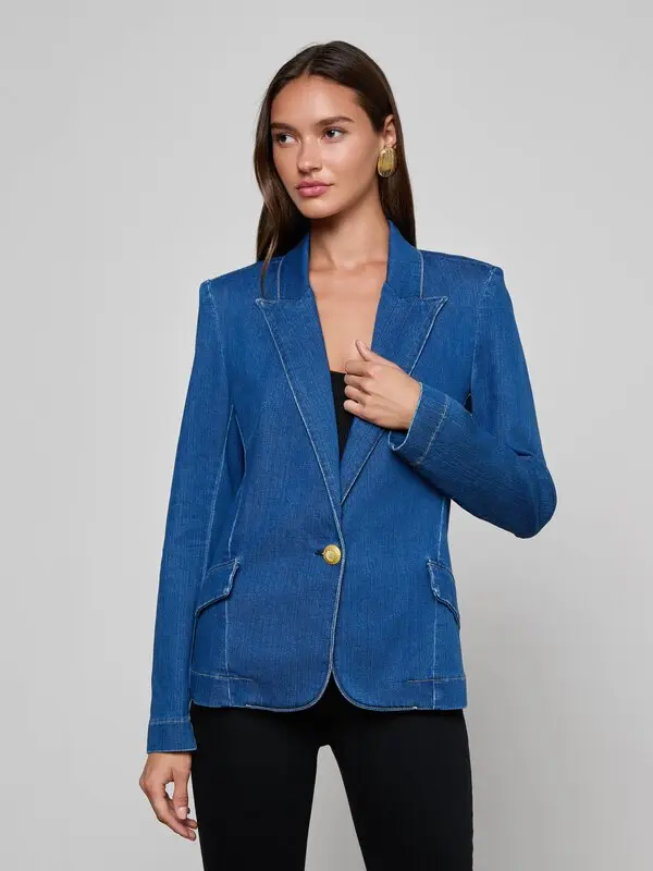 L'Agence Baldwin Denim Blazer