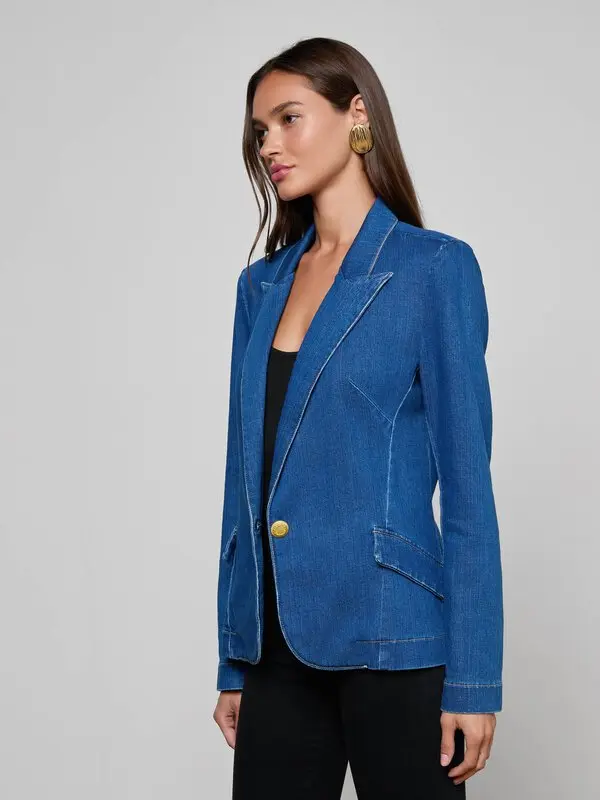 L'Agence Baldwin Denim Blazer
