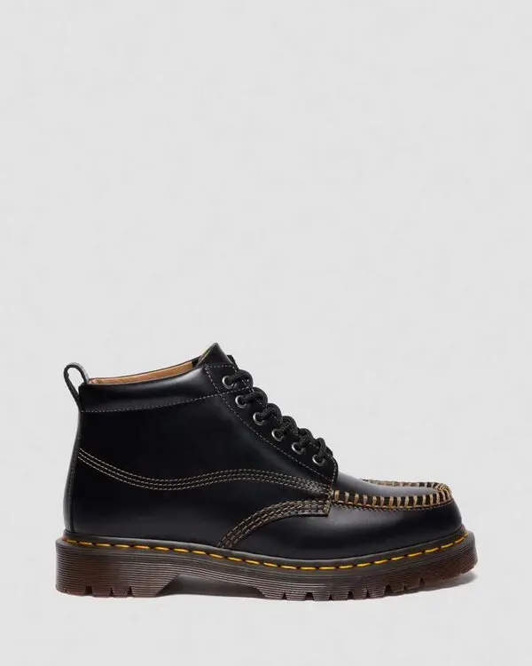Dr. Martens Lowell Chukka Moc Toe Leather Ankle Boots - Black