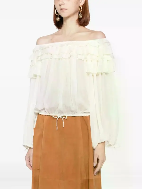 Cynthia Rowley Ruffled Blouse - Neutrals