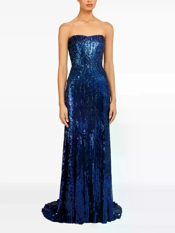 Jenny Packham Sarai Sequin-embellished Maxi Dress - Blue