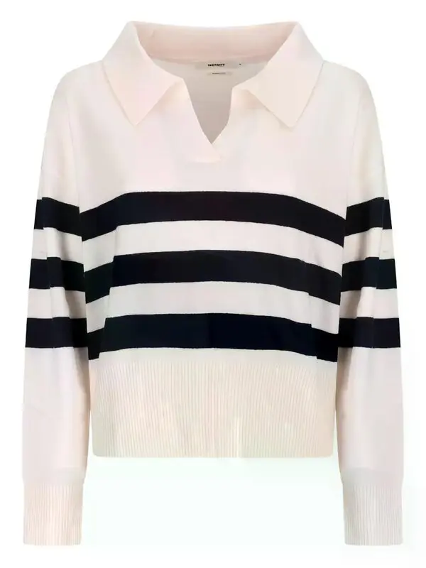 NOTSHY Irina Striped Polo-collar Sweater