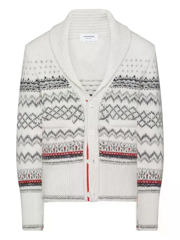 Thom Browne Donegal Knitted Tweed Cardigan