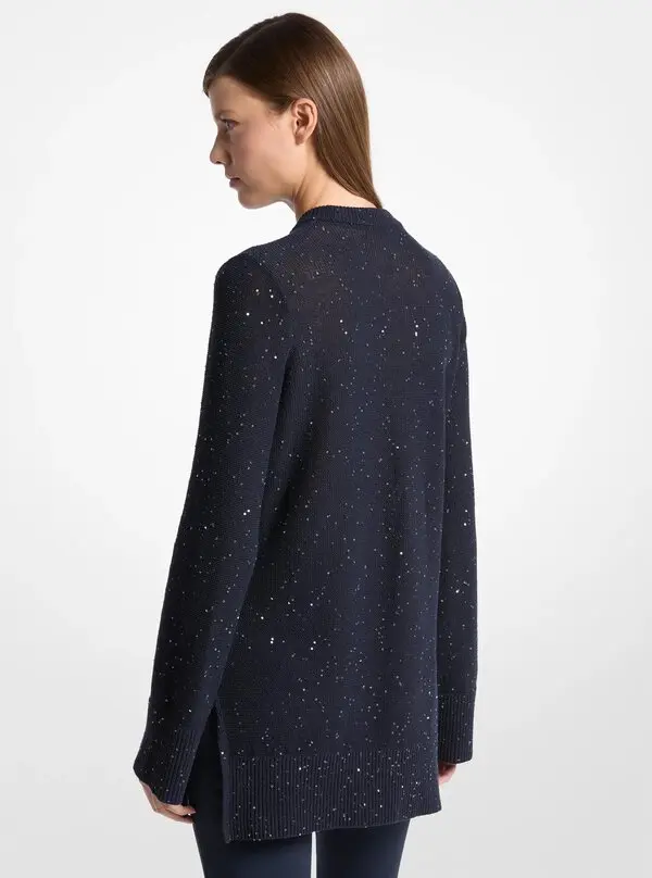 Michael Kors Sequin V-neck Pullover Sweater