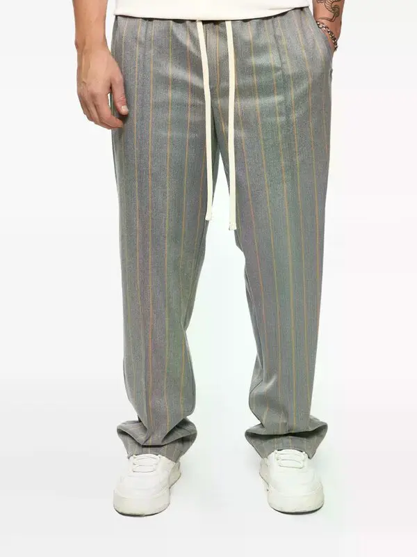 HAMZA Striped Drawstring-fastening Track Pants