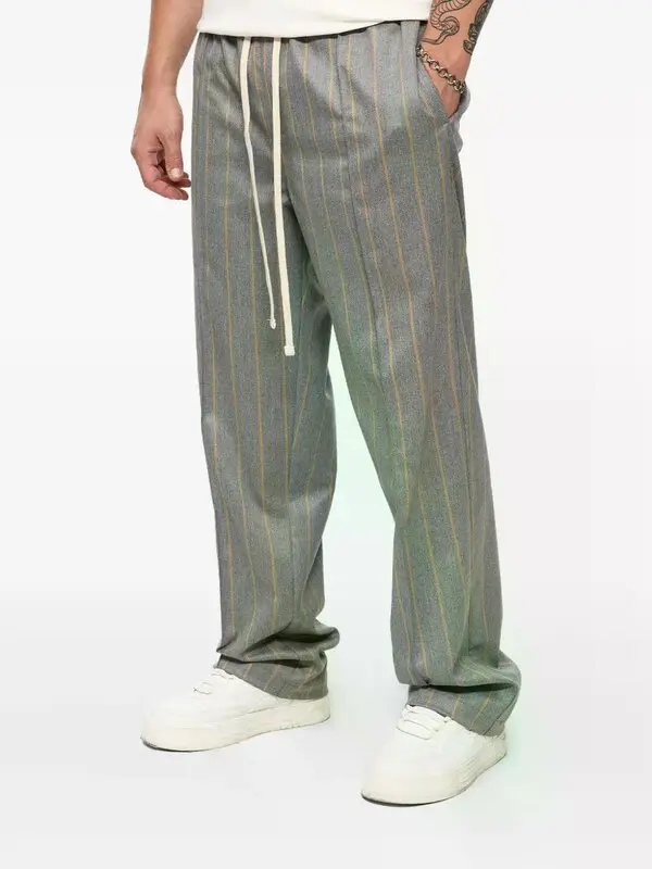 HAMZA Striped Drawstring-fastening Track Pants