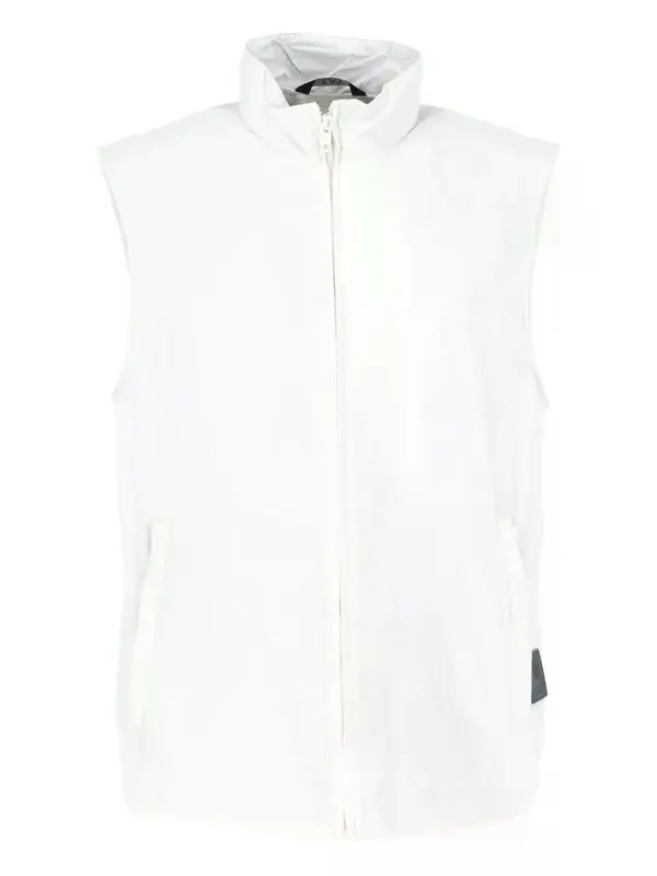 FAY Sleeveless Zip Gilet - White