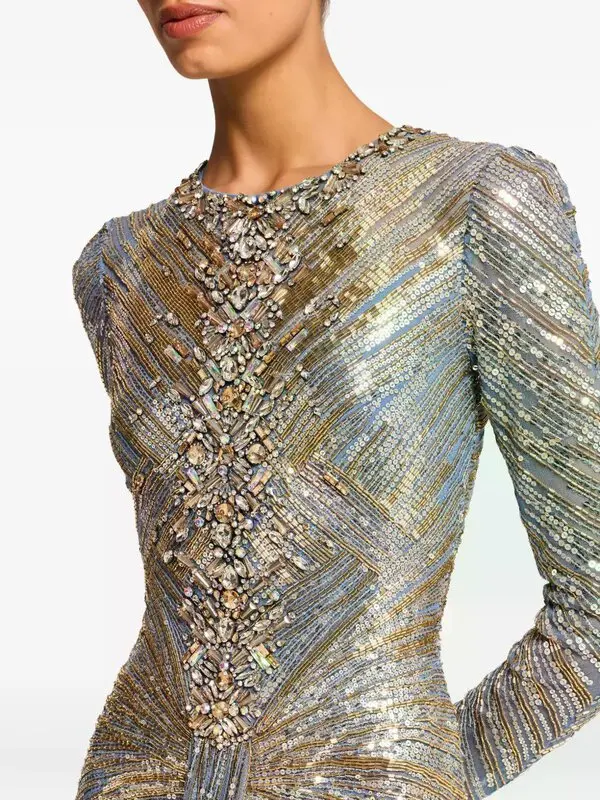 Jenny Packham Wiona Sequin-embellished Gown - Blue