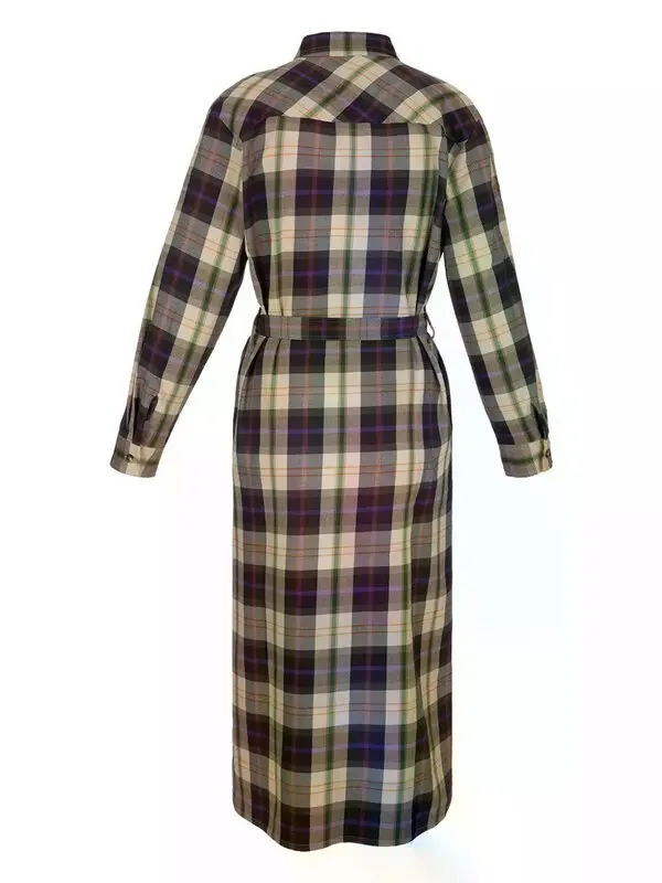 A.p.c. Plaid-check Belted Midi Dress