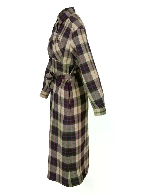 A.p.c. Plaid-check Belted Midi Dress