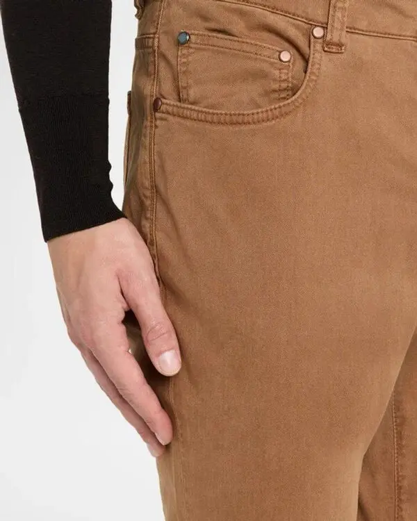 Boglioli Slim Straight-leg Cotton-blend Trousers - Orange