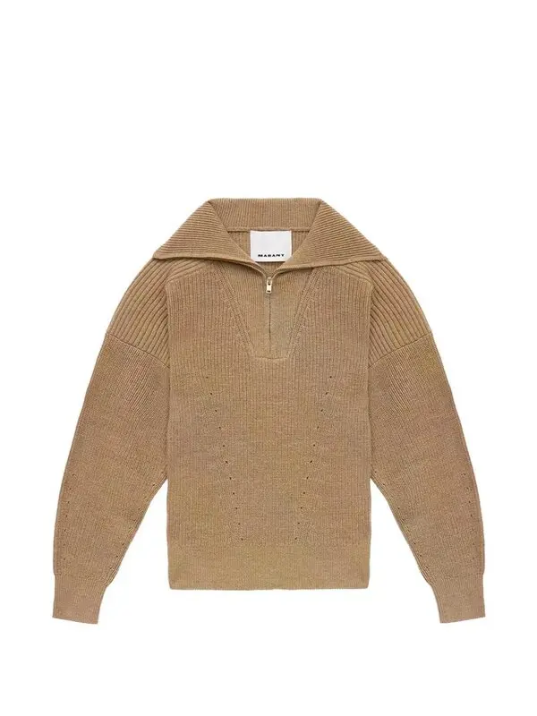 MARANT Benny Half-zip Sweater - Brown